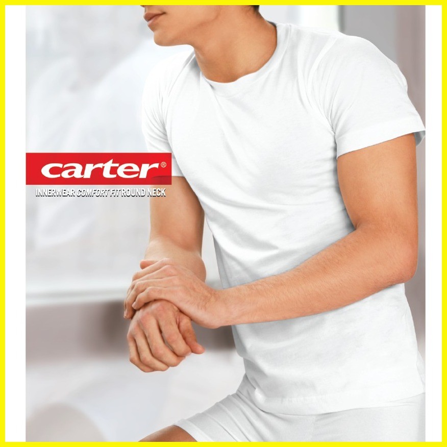 CARTER T-SHIRT WHITE 3 IN 1 PACK ROUND NECK - ADULT MEN'S | Shopee ...