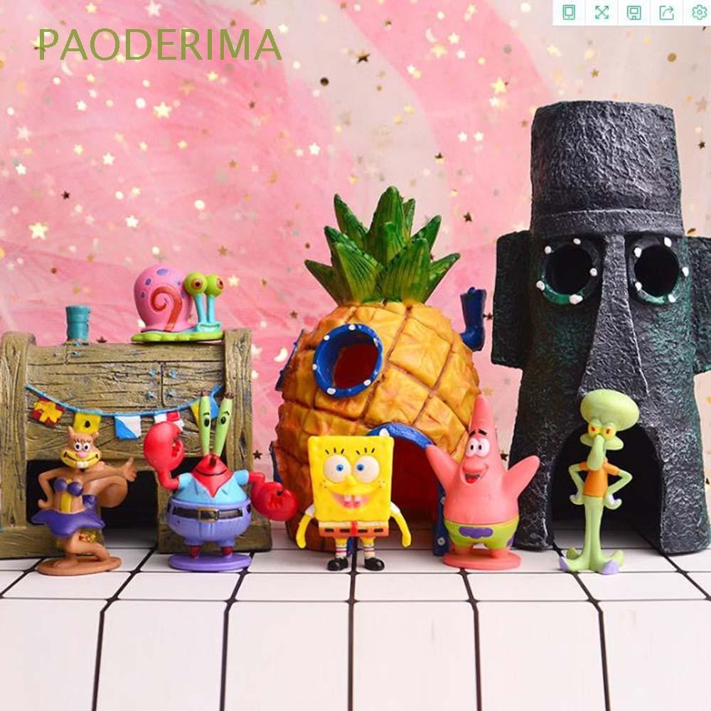 in stock PAODERIMA Cartoon Action Figurine Cute SpongeBob Figure Toys ...