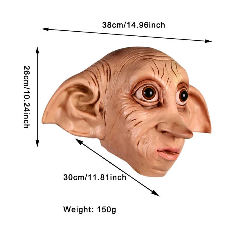 House-Elf Dobby Latex Face Headgear F Cartoon Full Head S Cosplay ...