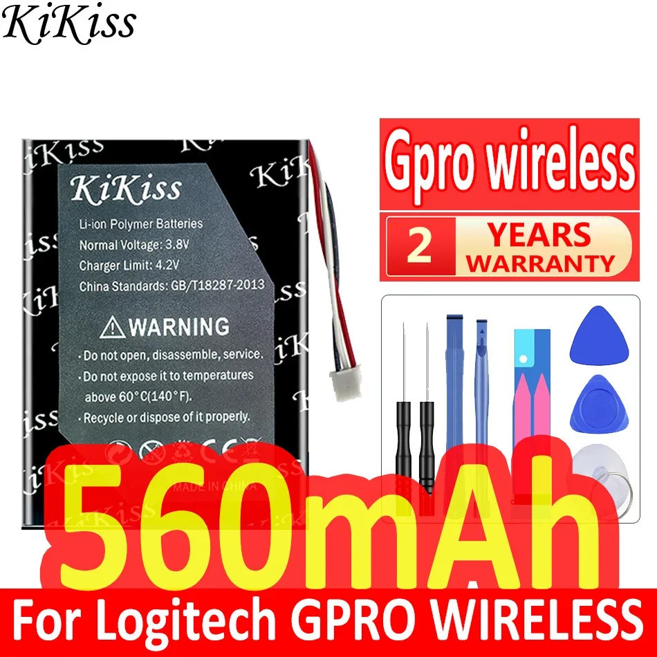 560Mah Kikiss Powerful Battery Gpro Wireless For Logitech GPRO WIRELESS ...