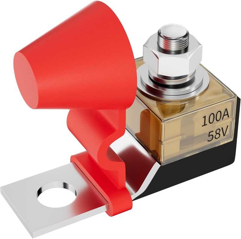 MRBF Terminal Joinfworld Fuse Block 100A 58V DC Battery Terminal Fuse Kit with 5/16 "Stud Marin ...