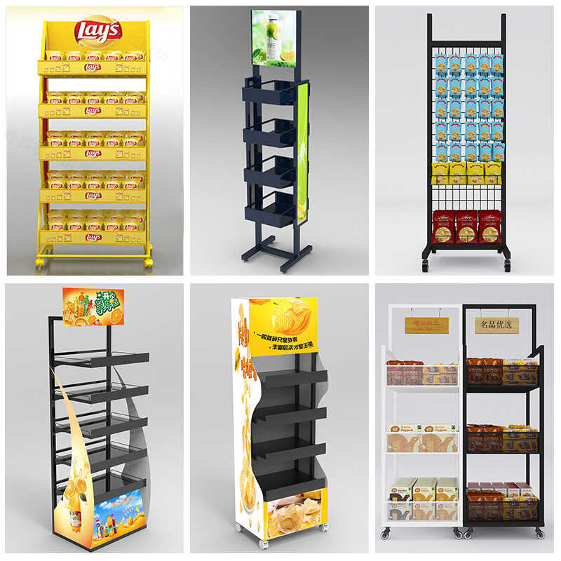 Snack And Drink Metal Supermarket Convenience Store Rack, Double-Sided ...