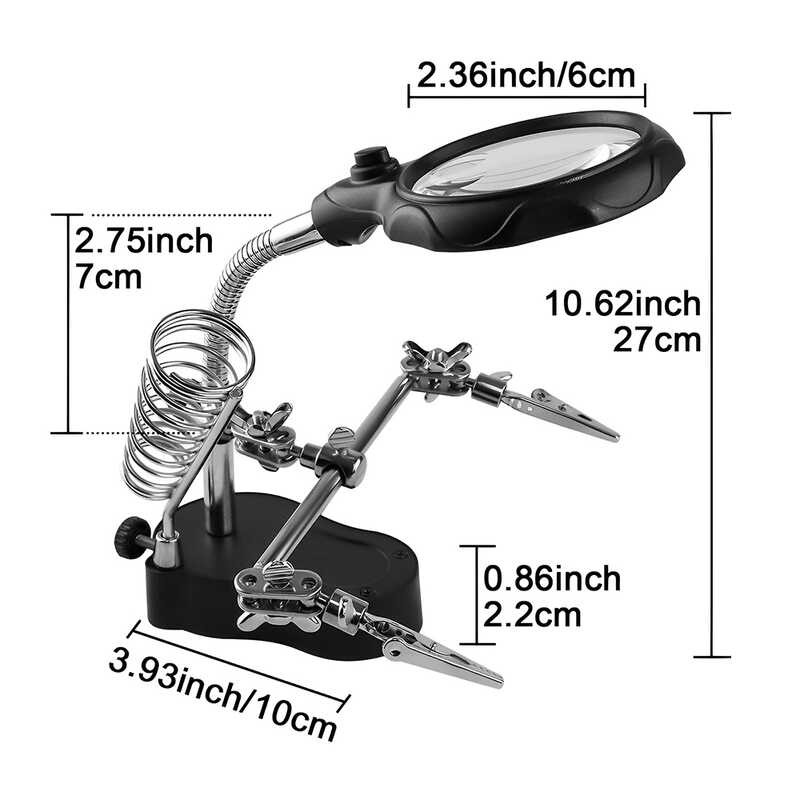 12X 3.5X Auxiliary Clip Magnifier Electric Soldering Circuit Board ...