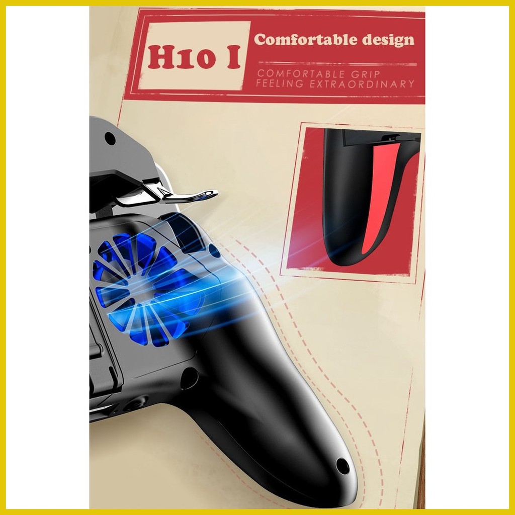 H10 for PUBG Mobile Controller Gamepad with Dual Cooler Cooling Fan ...