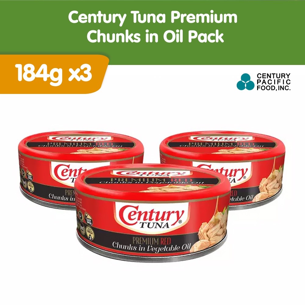 ♥️ Century Tuna Chunks in Oil 184g Pack of 3 | Shopee Philippines