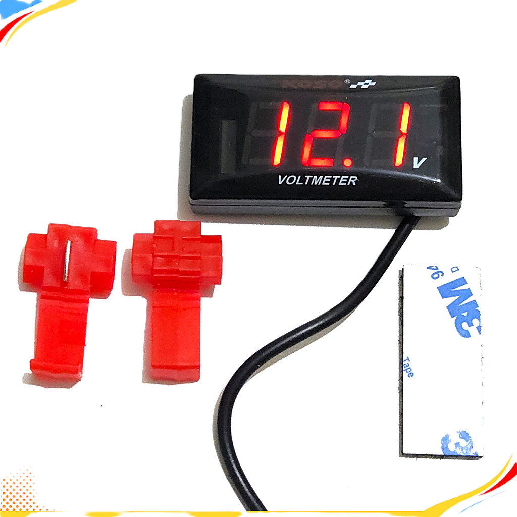 12V LED Voltmeter Display – Compact Digital Battery Monitor – With Wire ...