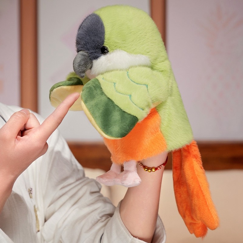 Bird Hand Puppet Soft Stuffed Toy Doll Parrot Cosplay Plush Doll ...