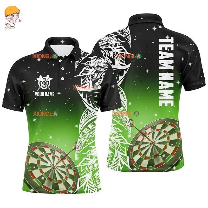 Personalized Dartboard Turquoise Jerseys Men Darts Polo Shirts Custom ...