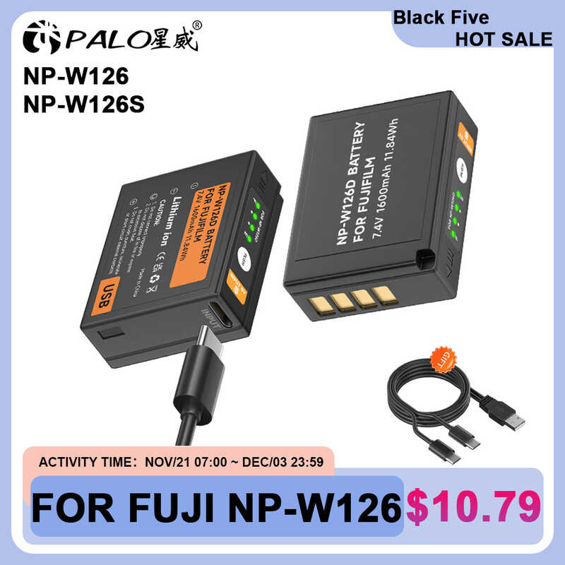 Palo 6 Usb Np W126s Np W126 Battery For Fujifilm Fuji X100f X Pro1 X