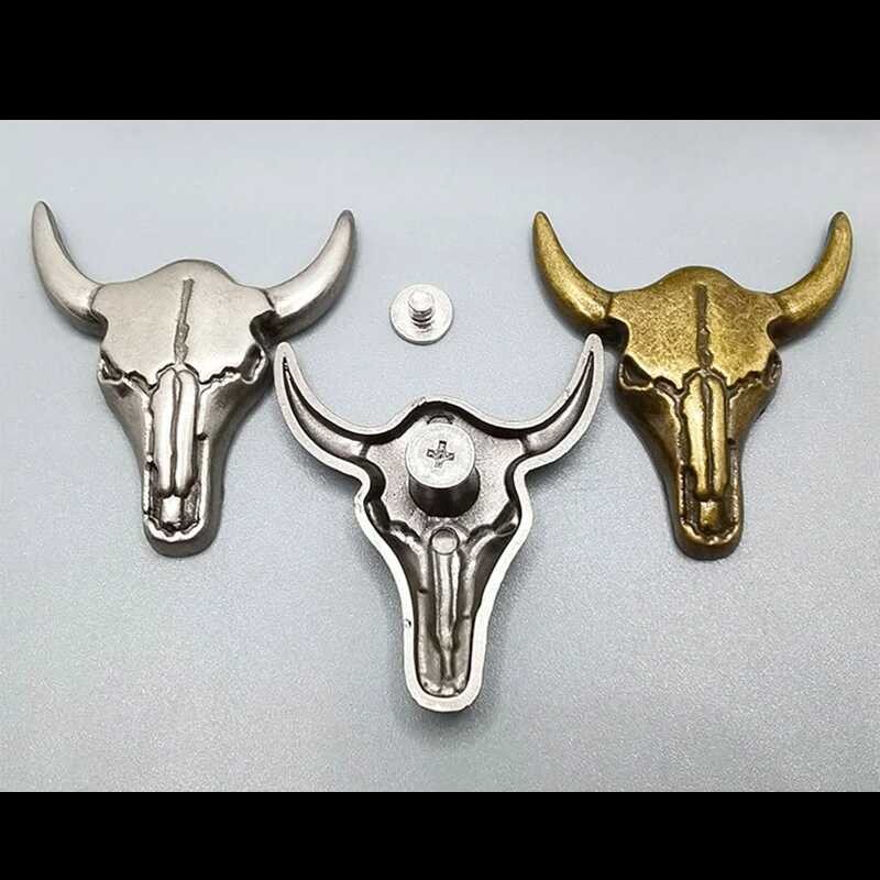 Retro Western Cowboy Bull Pins Buffalo Skull Head Screw Brooch Back ...