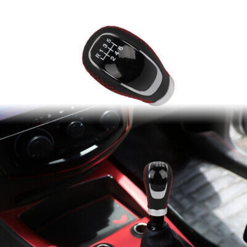 Universal 5 Speed Gear Shift Knob Shifter Lever Handle Stick PU Leather ...