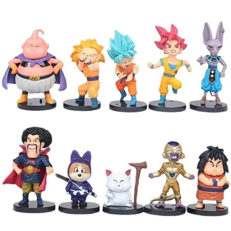10 Pcs/Set Dragon Ball Small Figure 4-8.5cm Beerus Karin Sama Buu ...