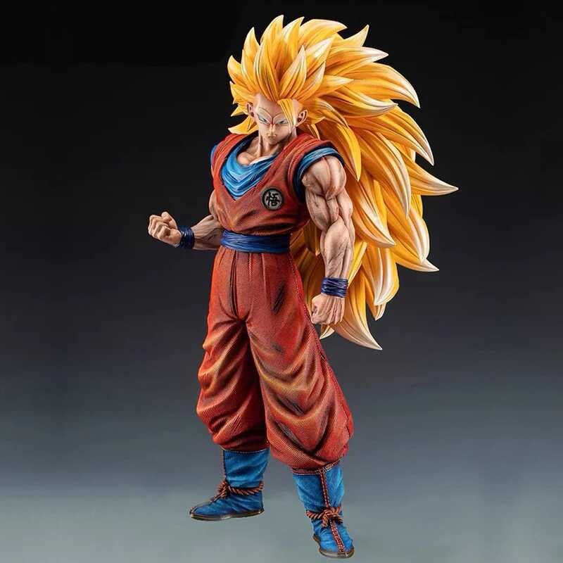 Anime 30cm Dragon Ball GK er 3 Son Action Figures Saiyan SSJ3 Goku PVC ...