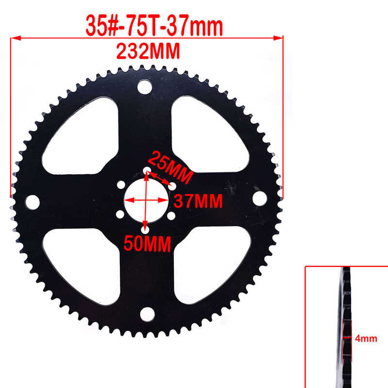 65T 40T 70T 75T #35 Chain Rear Sprocket For Go Kart Trike ATV Go Kart ...