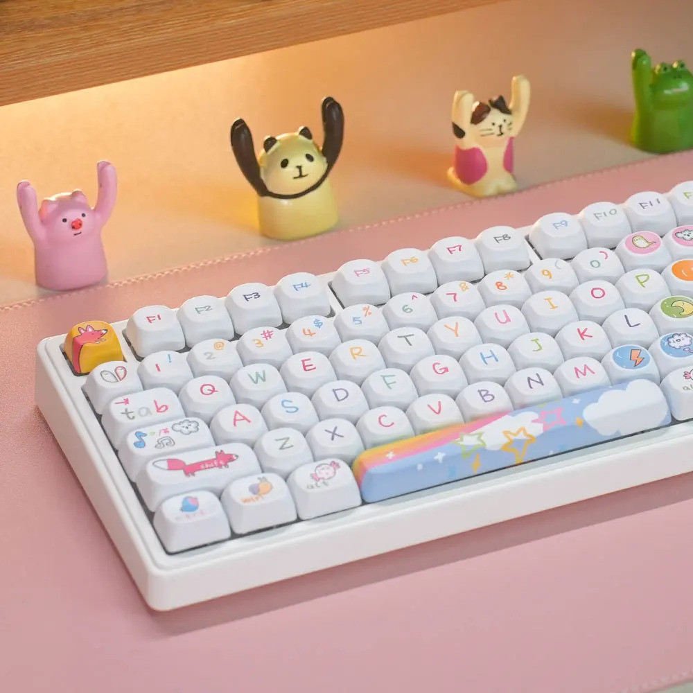 Animal Party Cute Key Caps 141 Keys MOA Keycaps Full Thermal ...