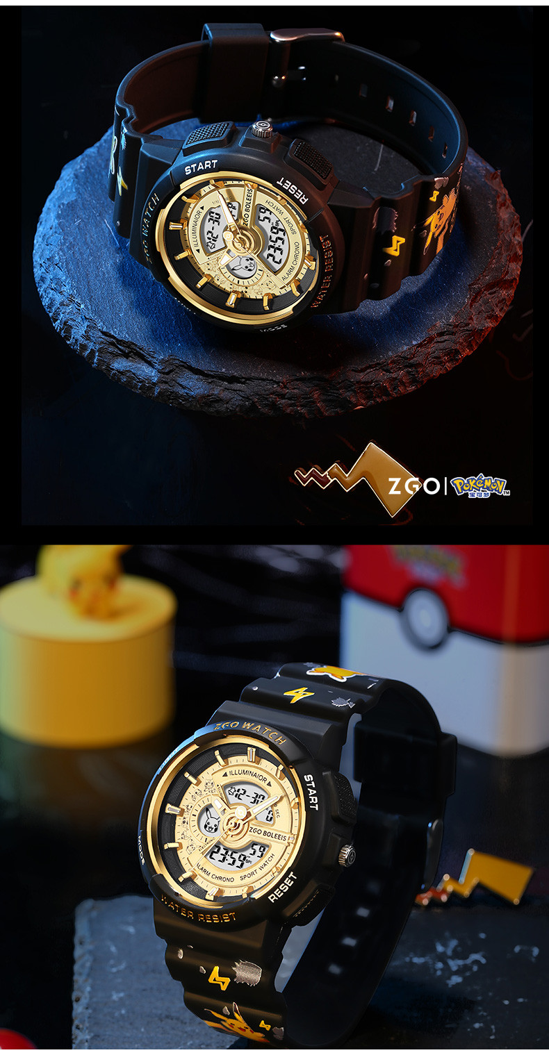 ZGO Pokémon Pikachu Watch Boy Sports style Waterproof Children's ...