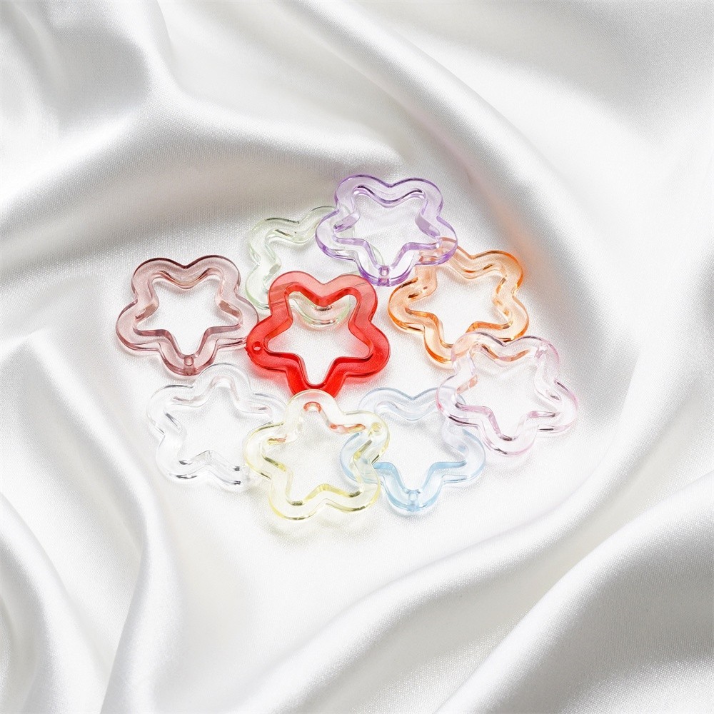 St.kunkka 10Pcs Star Charm Bead 30mm Acrylic Five-pointed Star Pendant ...