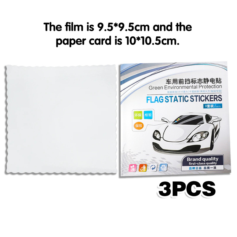 3Pcs/Pack Car Windshield Electrostatic Stickers Transparent Annual ...