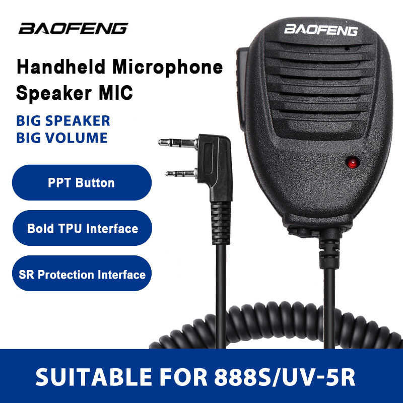 Baofeng Handheld Microphone Speaker MIC For Uv-5R Uv-B5 Bf-888S Uv-82 ...