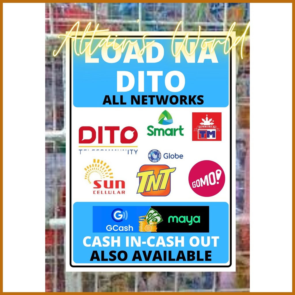 AW 2 in 1 SIGN MAYA PAYMAYA GCASH CASH IN CASH OUT SIGNAGE + LOAD NA ...