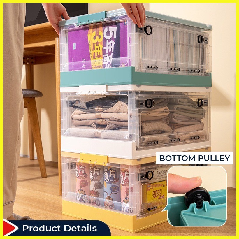 ⚛ Transparent Foldable Storage Box Oranizer for Clothes Plastic Storage ...
