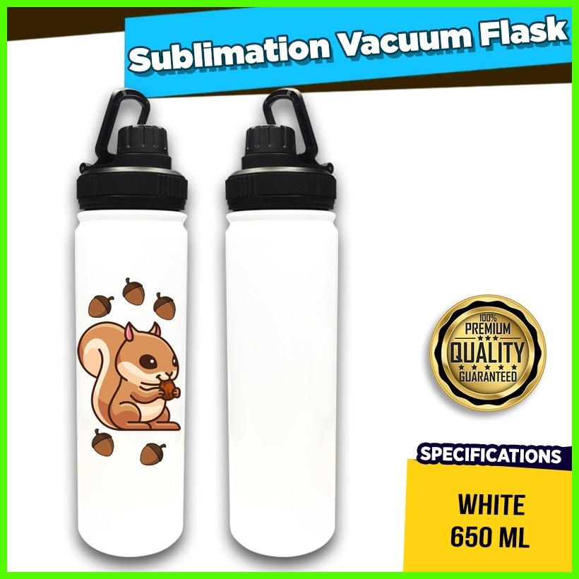 ∵ ☌ Sublimation Coated Vacuum Flask white 22oz with Safety Leak-Proof ...
