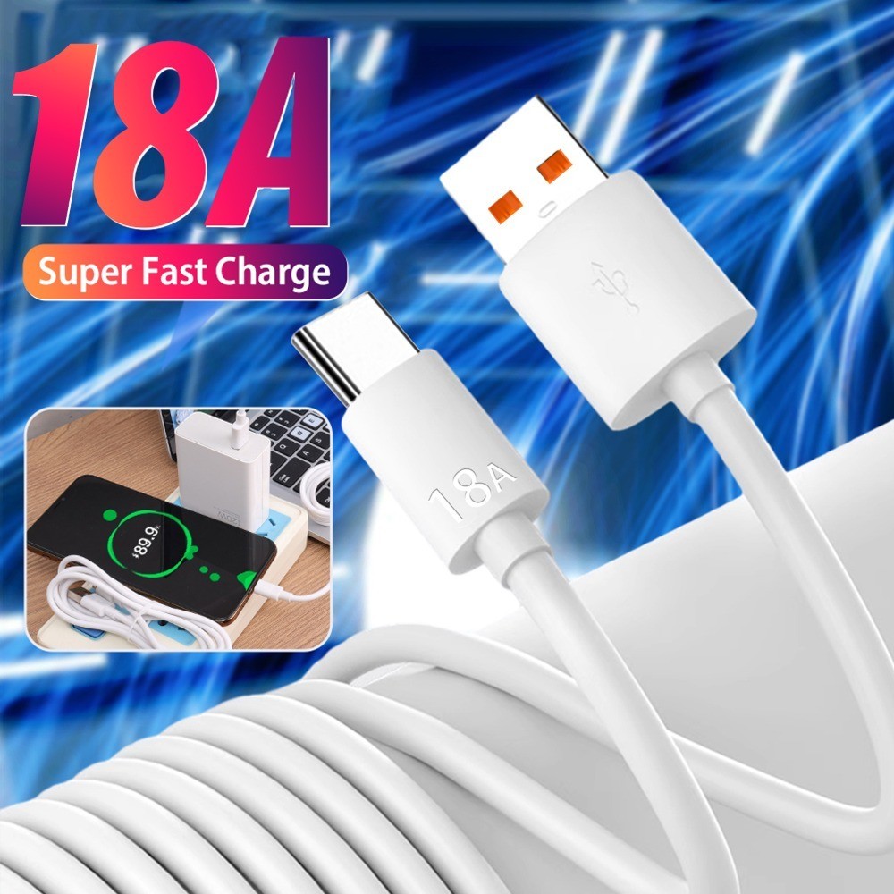 18A Super Fast Charging Cellphone Data Cable USB A To Type C 100W High ...