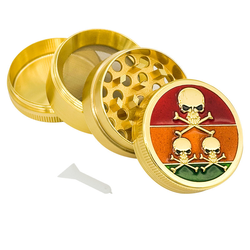4-Layer Golden Skull Grinding Machine 40mm Metal Zinc Alloy Grinding ...