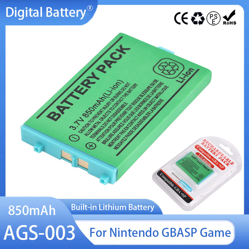 Ags-003 Rechargeable 850Mah 3.7V Lithium Battery For Nintendo GBASP Game Console Boy Advance GBA ...