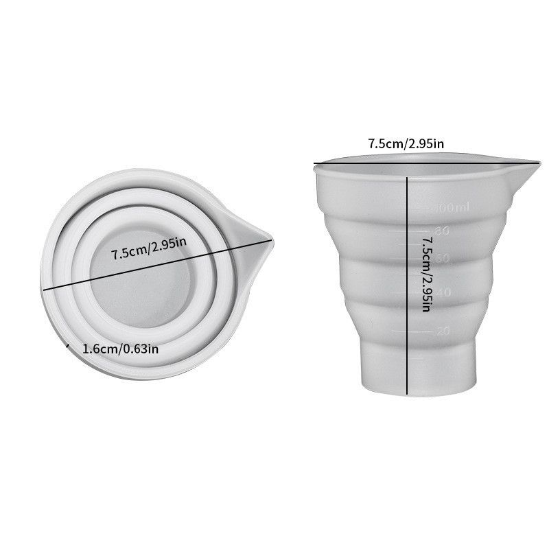 250ml Foldable Silicone Measure Cups Graduated Portable Liquid ...