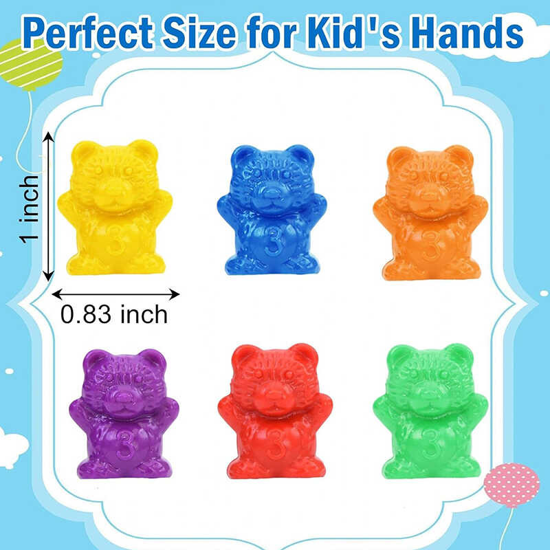 Bears Matching Counting Games Color Sorting Bowls Tweezers Preschool ...