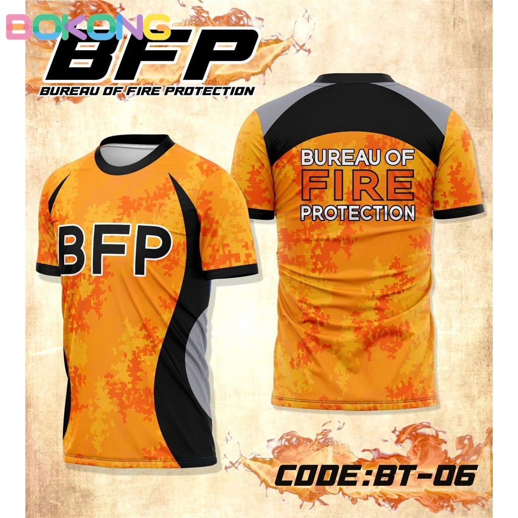 BFP Fire department Shirts Full Sublimation Men and Women Tops | Shopee ...