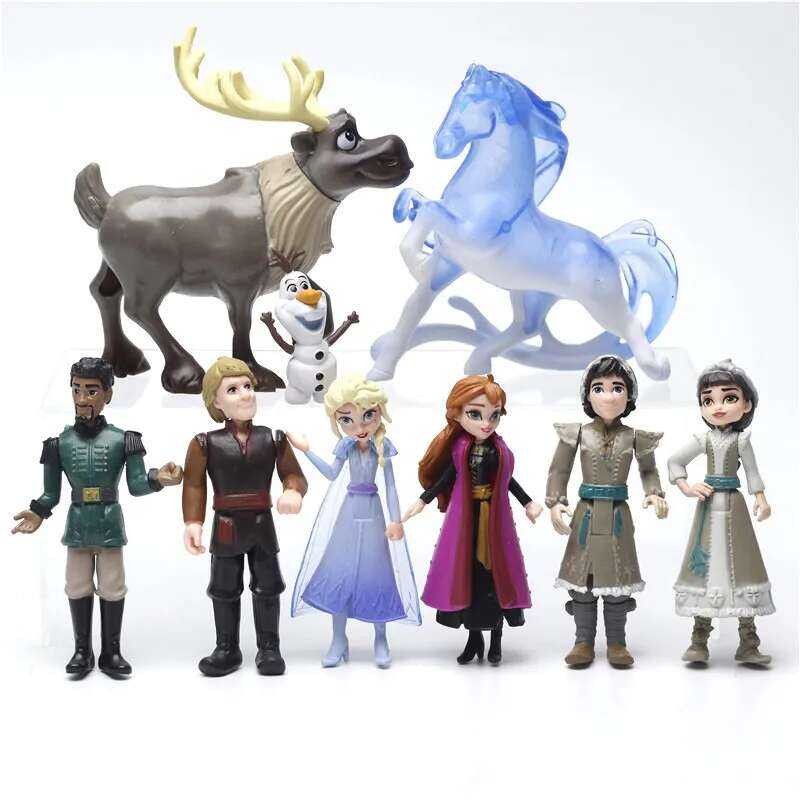 9Pcs/Set Frozen 2 Snow Queen Elsa Anna PVC Action Figure Olaf Kristoff ...