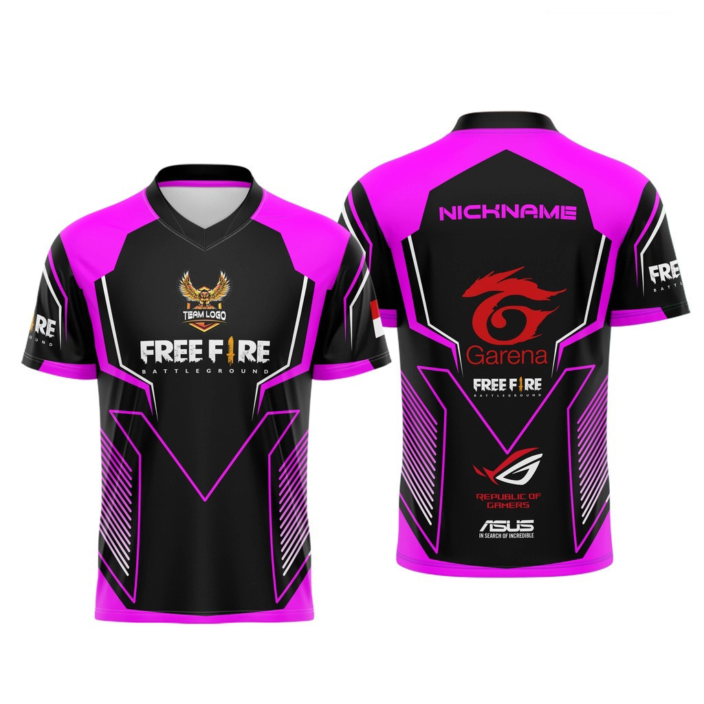 Free FIRE Jersey FF CYBER II CUSTOM FREE NICKNAME And SQUAD LOGO ...