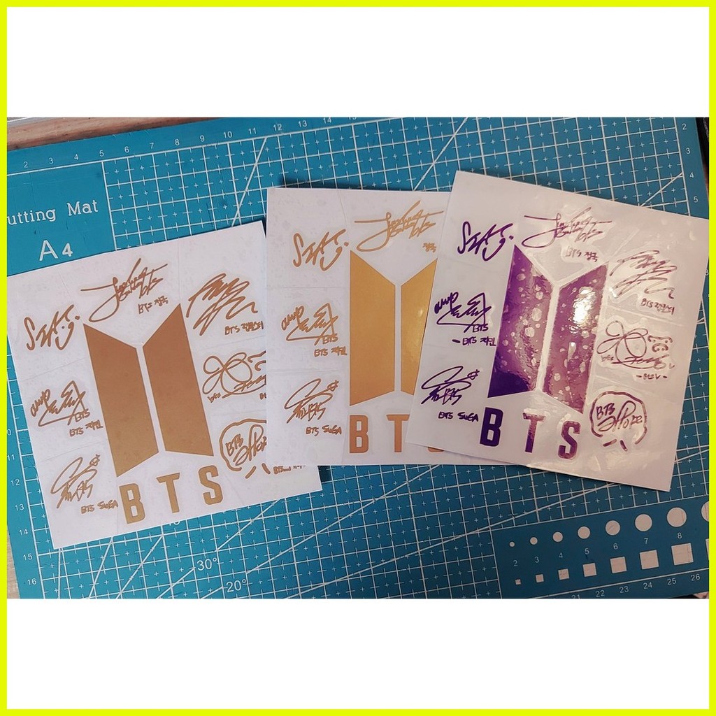 BTS Logo with Signatures Decal | Vinyl Sticker | Shopee Philippines