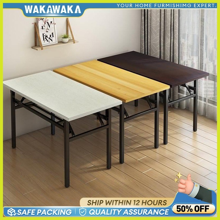 ⭐ 2Layer Foldable Table Computer Table Folding Dining Table Study Table Meeting Long Desk Offic ...