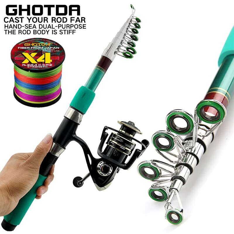 Rotary M Ultralight Telescopic Sea Rod Reel Combo Long Range Throwing ...