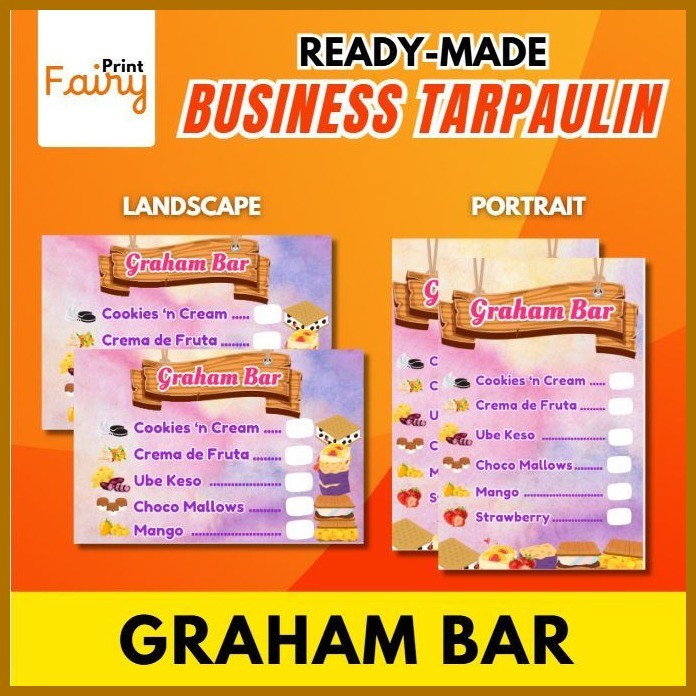 PRINTFAIRY TARPAULIN FOR GRAHAM BAR BUSINESS (READY MADE LAYOUT FOR ...