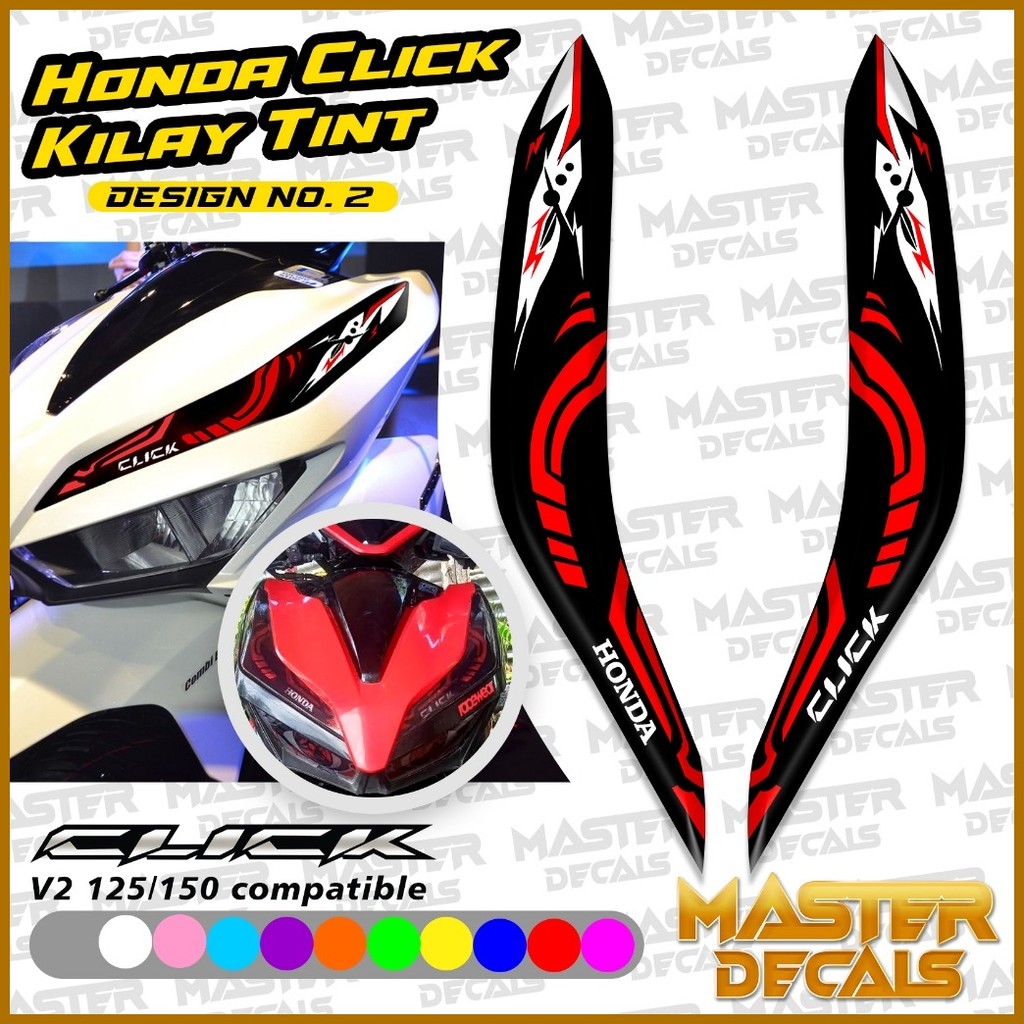 Honda Click v2 Kilay Printed Transparent Sticker Tint thunder design ...