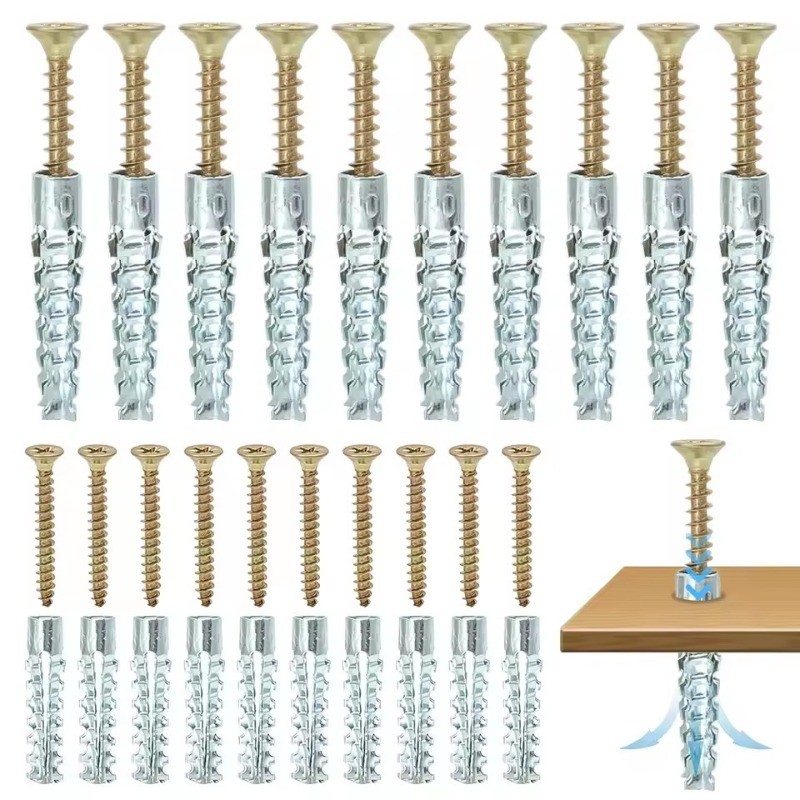 100PCS Self Tapping Screw and Metal Expansion Tube Pipe Set ...