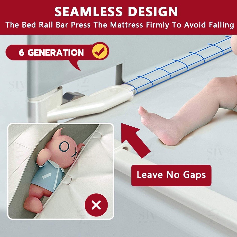 1.5M/1.8M/1.9M/2M Adjustable Baby Fence Safety Bed Fence Children Bed ...