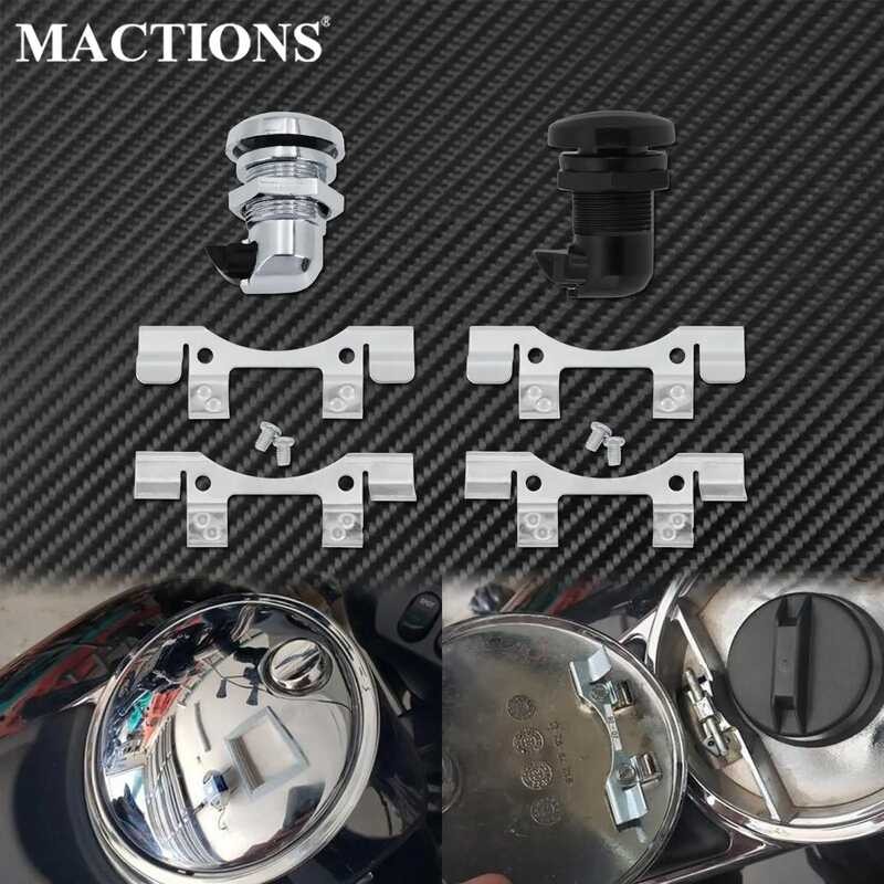 Motorcycle Push Button Fuel Door Latch Oil Gas Tank Cap Para sa Harley ...