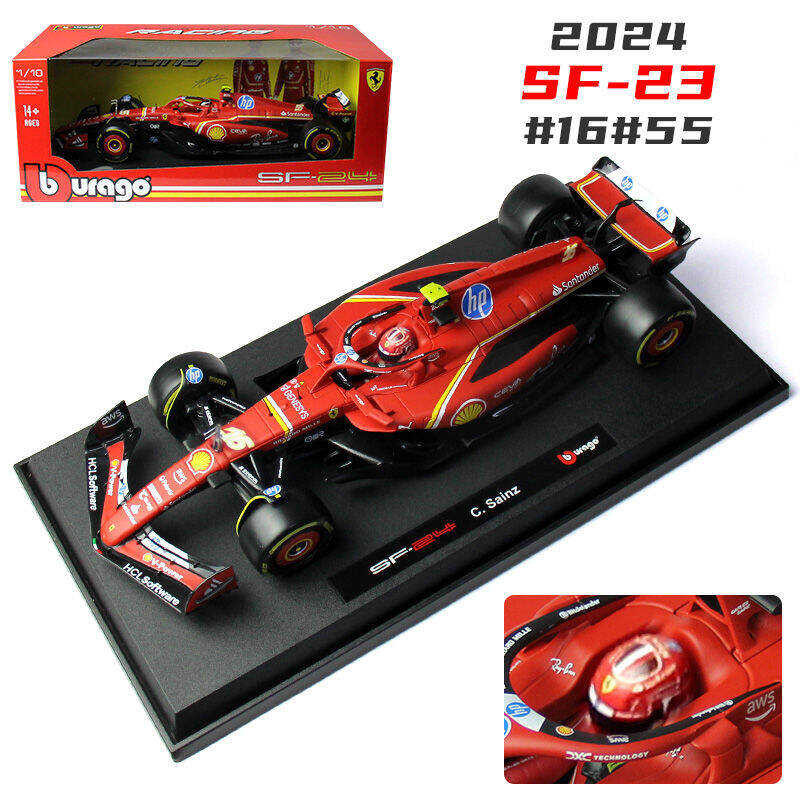 1:18 2024 Bburago F1 Sf24 #16 Charles Leclerc #55 Carlos Sainz Formula One Racing Model FIA ...