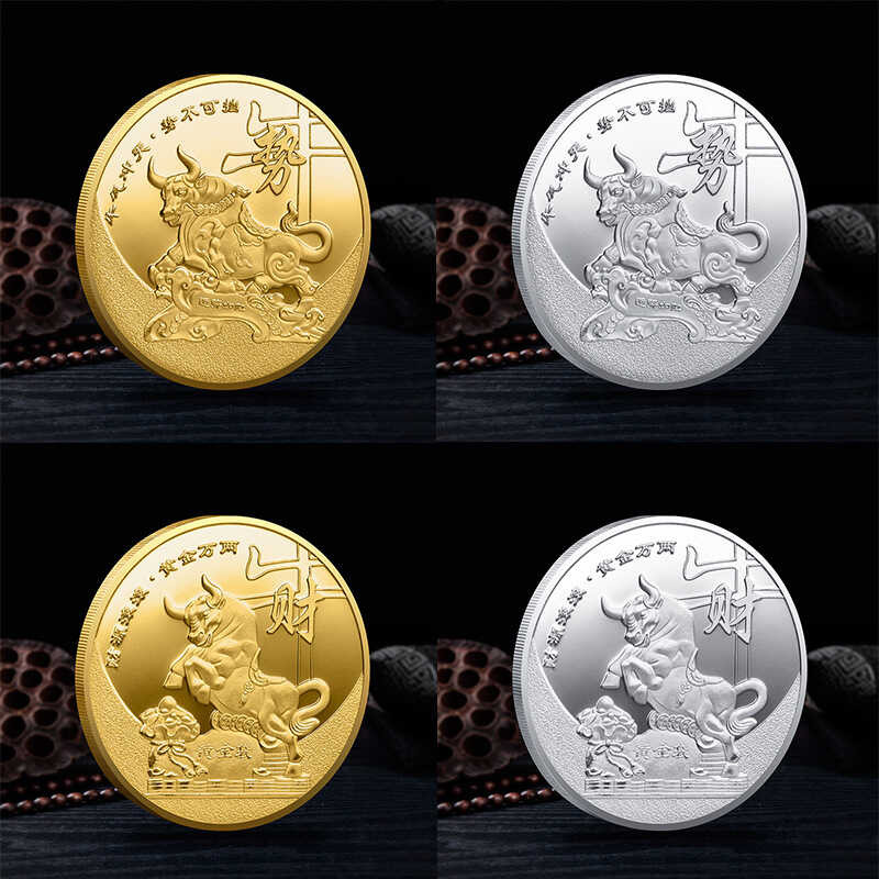 Year Of The Ox Commemorative Coin Set, Gold-Plated And Silver Plated ...