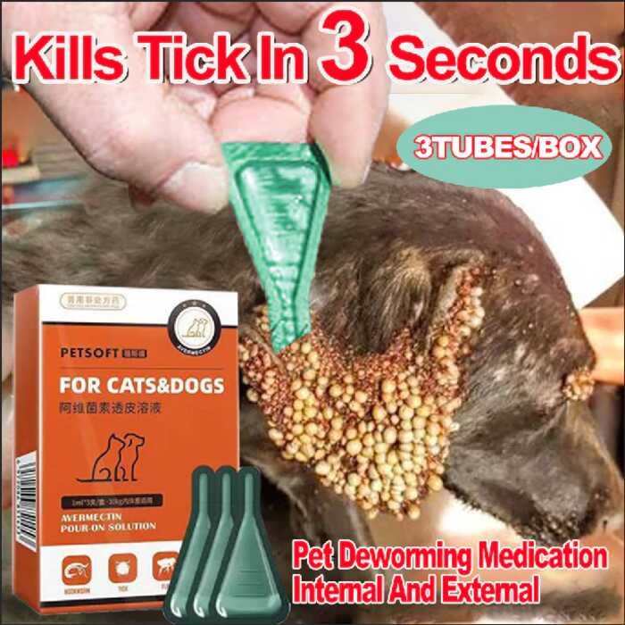 3 SENLOVE Tubes/Box Pang Tanggal Garapata Ng Aso Pet Anti Tick Flea ...