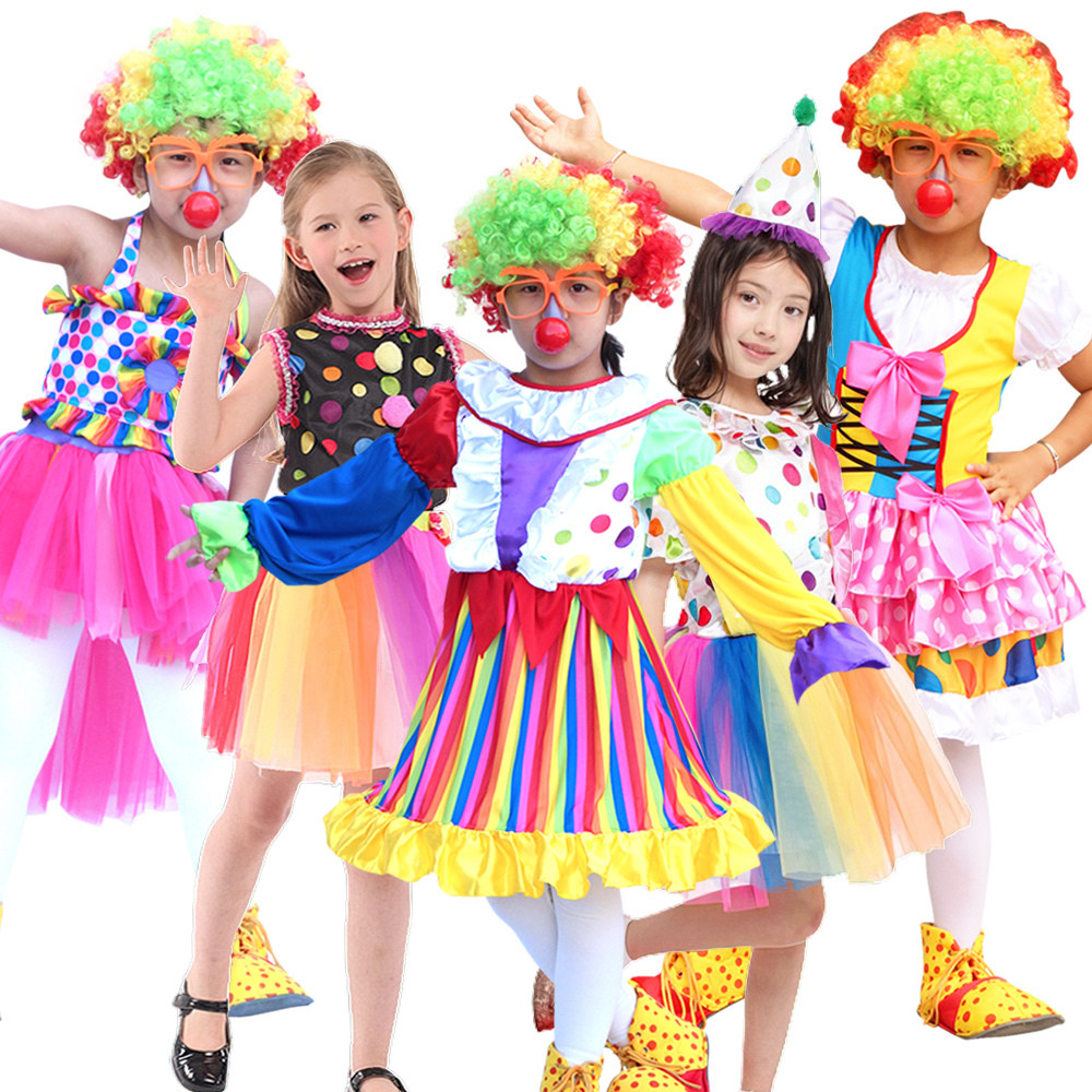 Best Selg Kids Girls Funny Circus Clown Costume For Children Stage ...