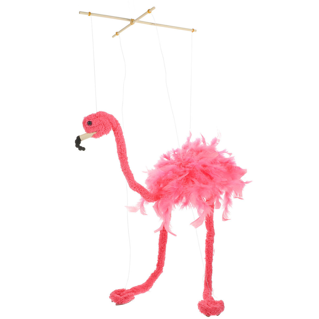 Plush String Flamingo Puppets Animal Rope Ostriches Animals Marionettes ...