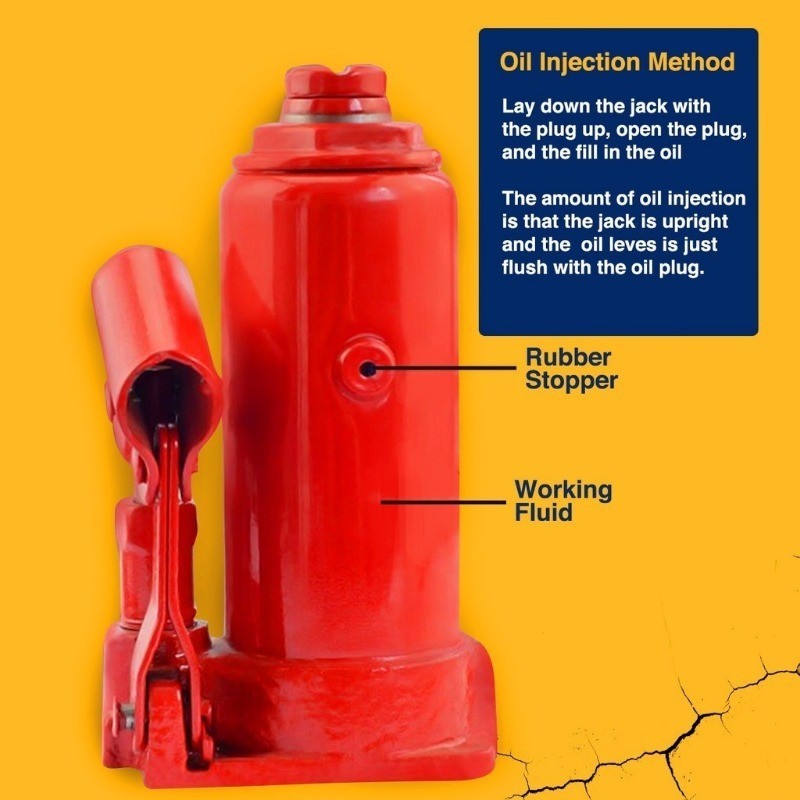 2/5/10 Tons Car Horizontal Jack Hydraulic Extra Heavy Duty Bottle Type ...
