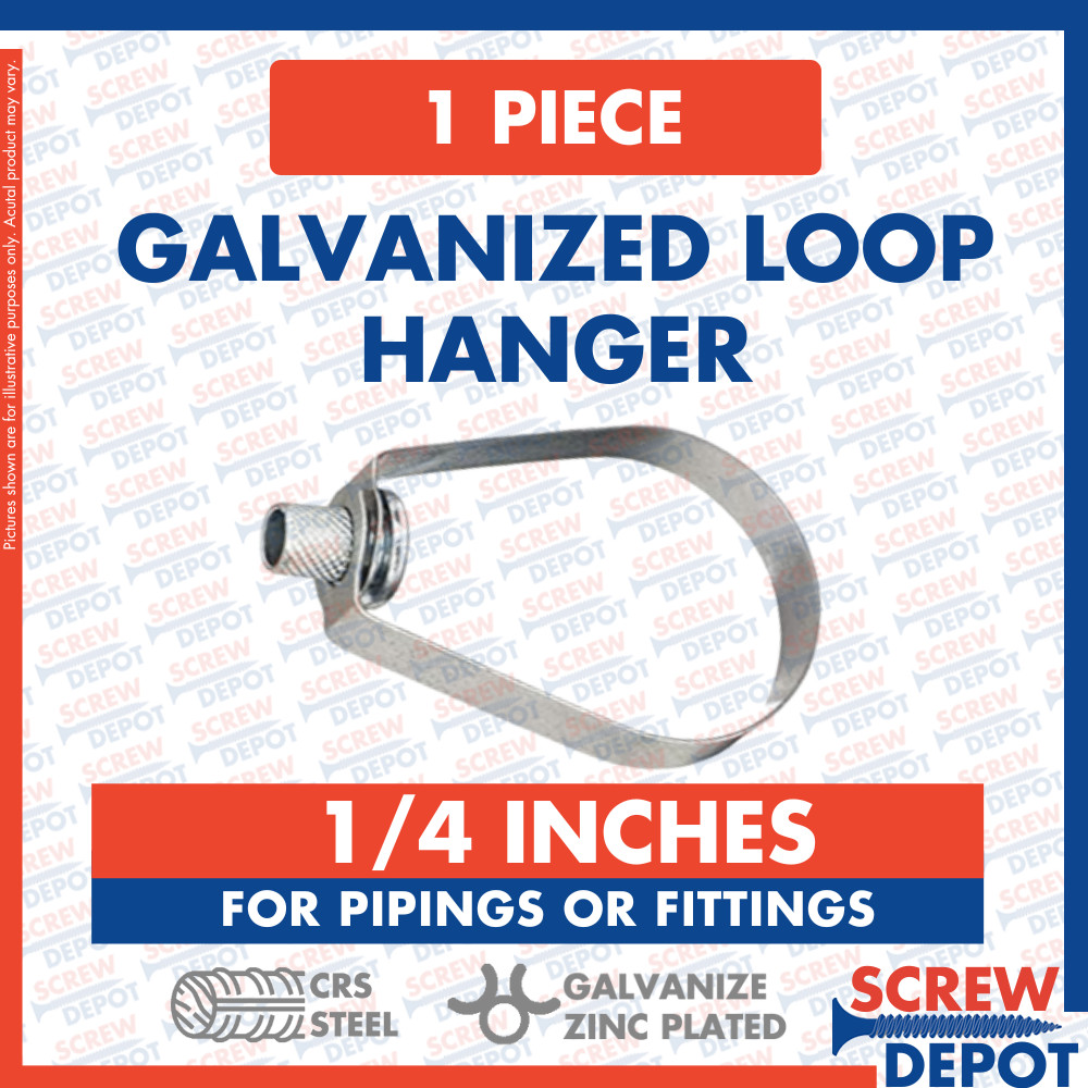 1PC GI Loop Hanger 1/2" to 4" or Galvanized Pipe Hanger Screw Depot ...