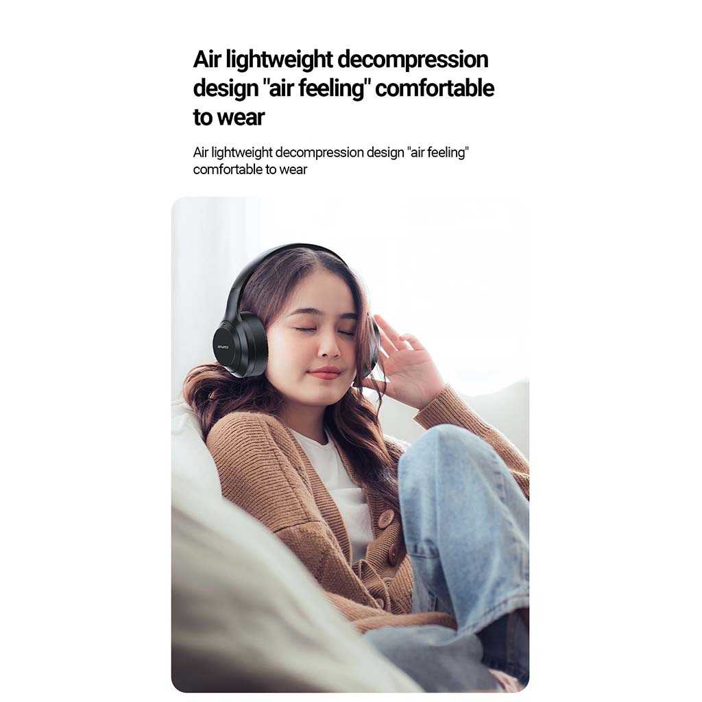 Awei AT3 ANC Wireless Bluetooth Headphone ENC Gaming Wired Headset Low ...